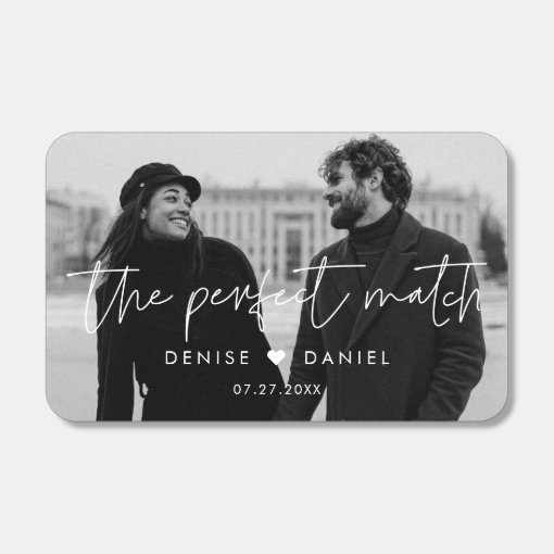 The perfect match Modern minimalist wedding photo | Zazzle