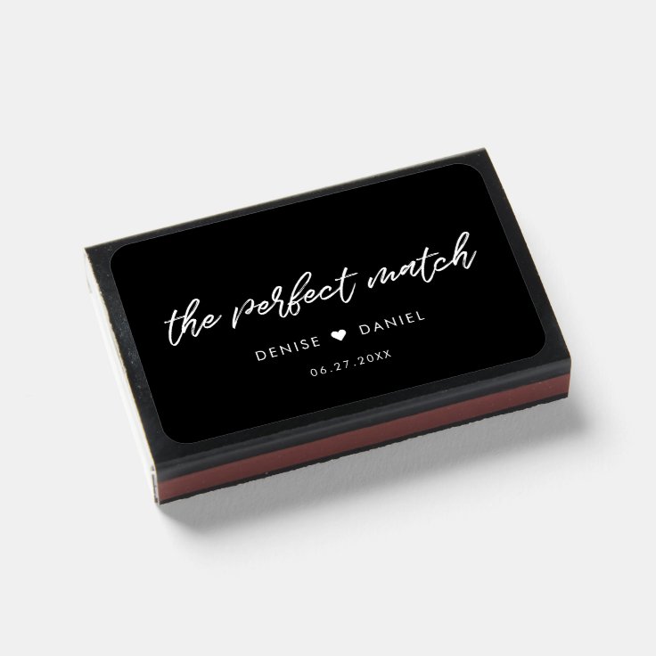 The perfect match Modern typography wedding | Zazzle