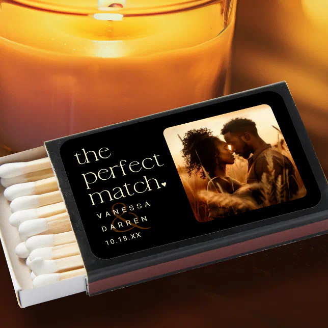 The Perfect Match Personalized Photo Wedding Favor | Zazzle