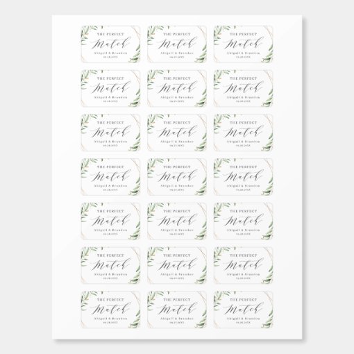 The perfect match rustic greenery wedding favors | Zazzle