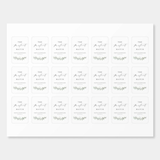 The perfect match rustic greenery wedding favors | Zazzle