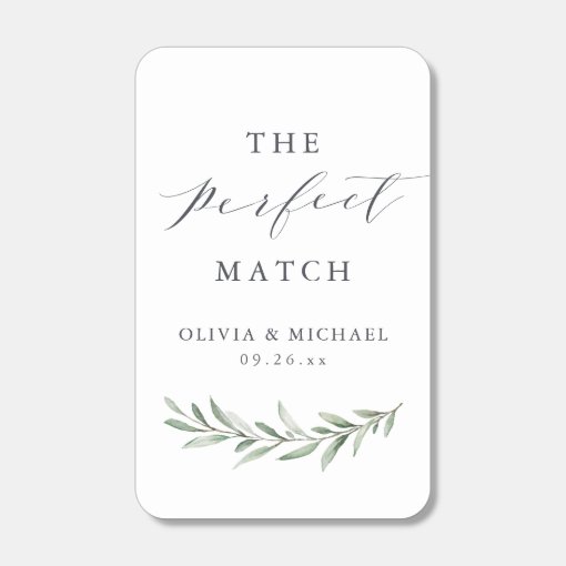 The perfect match rustic greenery wedding favors | Zazzle