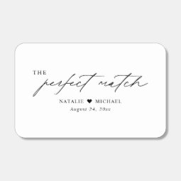 The Perfect Match Script Wedding Favors Matchbox | Zazzle