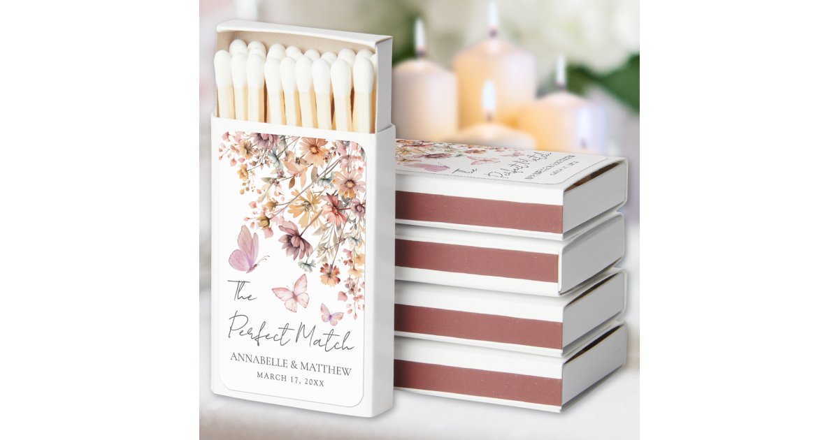 The Perfect Match Wedding Favor Matchboxes | Zazzle
