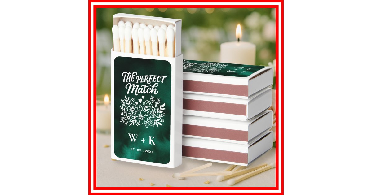 The Perfect Match Wedding Matches Emerald Green | Zazzle