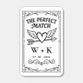 The Perfect Match Wedding Matches Love Heart Wings | Zazzle