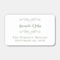 The Perfect Match Wedding Sage Green Matchboxes | Zazzle