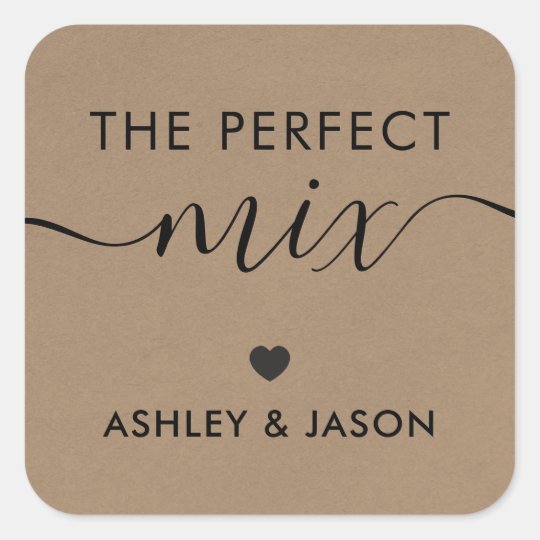 The Perfect Mix Spice or Trail Mix Sticker, Kraft Square Sticker ...