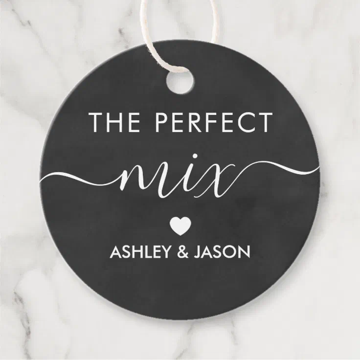 The Perfect Mix Spice or Trail Mix Tag, Chalkboard Favor Tags | Zazzle