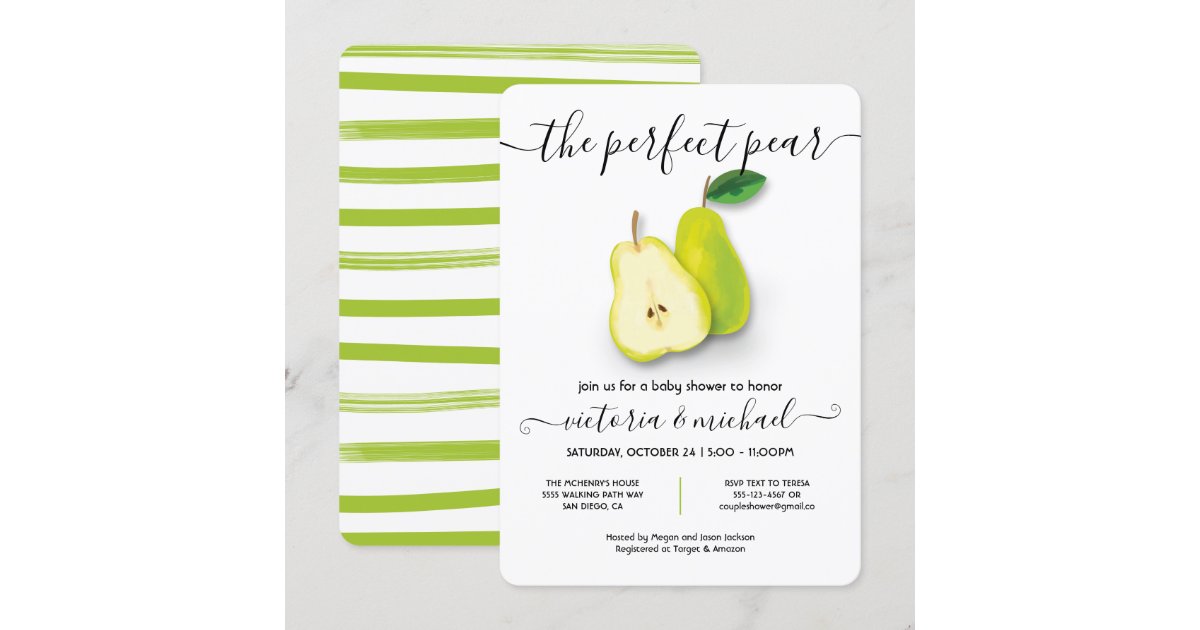 The Perfect Pear Baby Shower Invitation | Zazzle