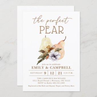 The Perfect Pear Invitation | Zazzle