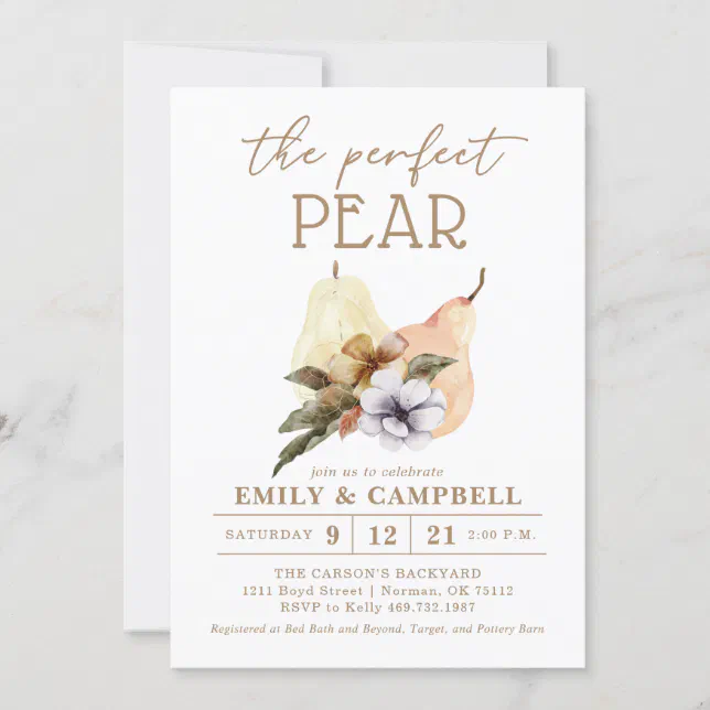 The Perfect Pear Invitation | Zazzle