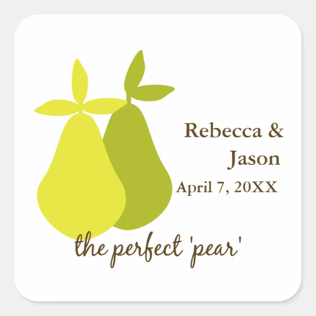 The Perfect Pear Square Sticker | Zazzle