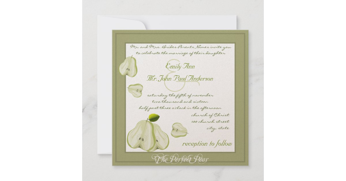 The Perfect Pear Wedding Invitation | Zazzle