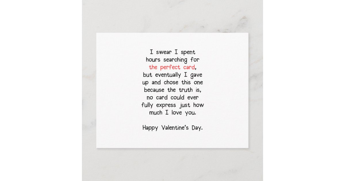 The Perfect Valentine's Day Card | Zazzle
