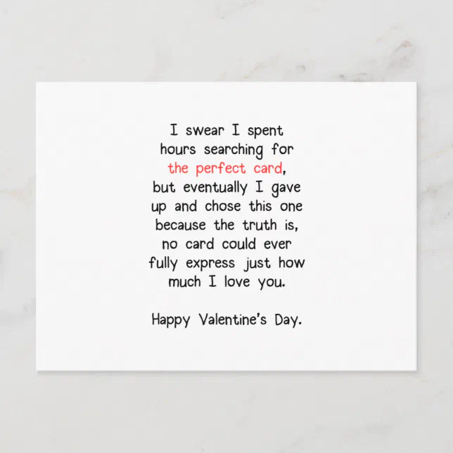The Perfect Valentine's Day Card | Zazzle