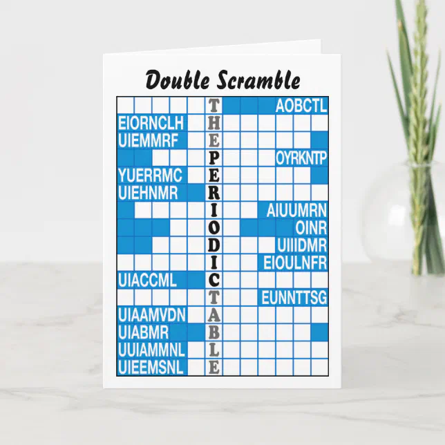 The Periodic Table Word Scramble Card | Zazzle