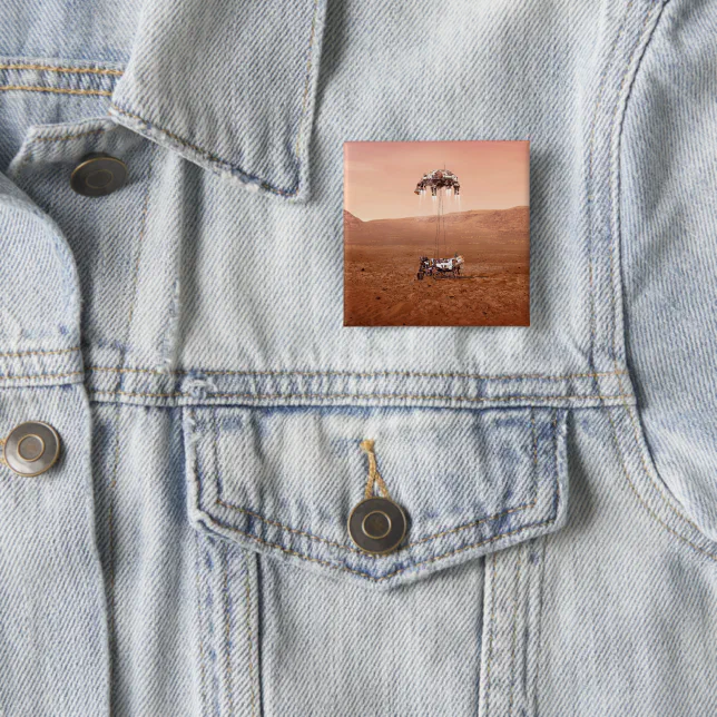 The Perseverance Rover Landing Safely On Mars. Button | Zazzle