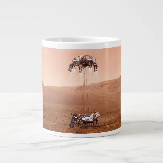 The Perseverance Rover Landing Safely On Mars. Giant Coffee Mug | Zazzle