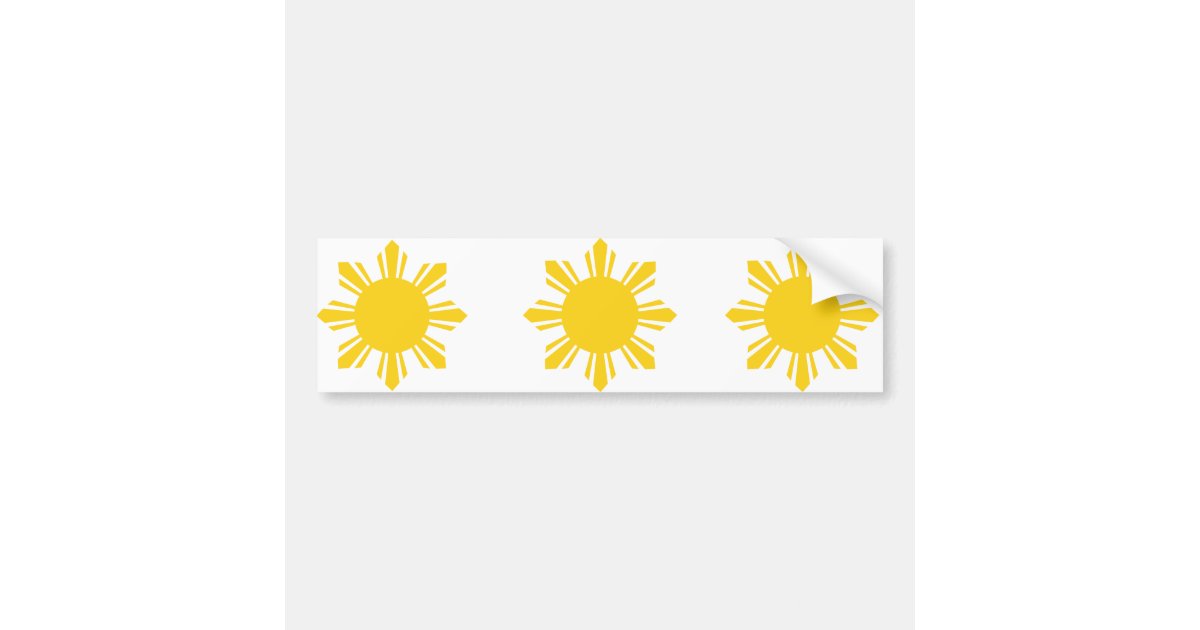 the Philippines cropped sun, Philippines Bumper Sticker | Zazzle