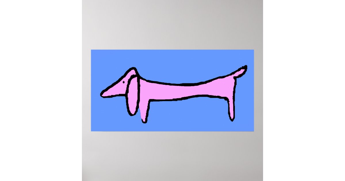 The Pink Dachshund Poster | Zazzle
