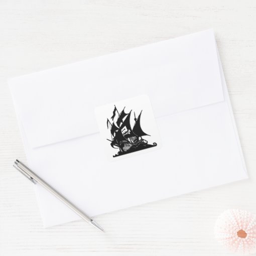 The Pirate Bay Logo Ship Square Sticker | Zazzle