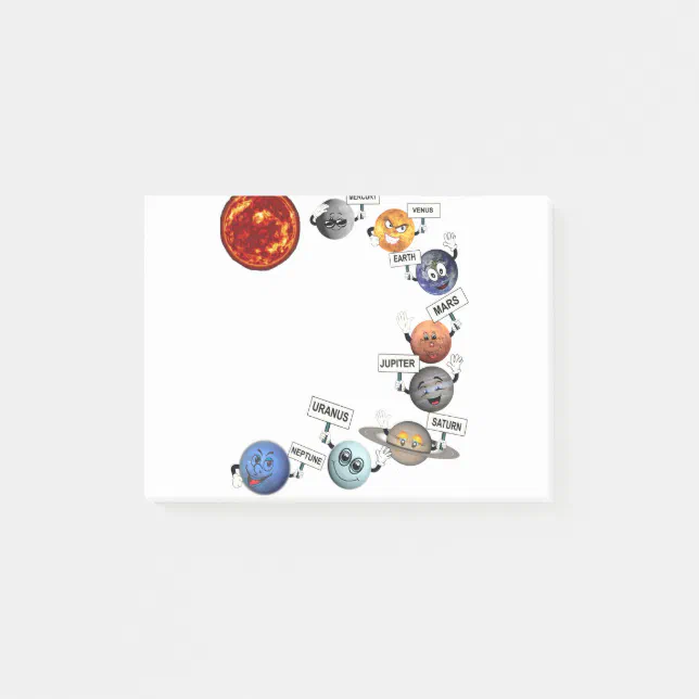 THE PLANETS IN OUR SOLAR SYSTEM POST-IT NOTES | Zazzle
