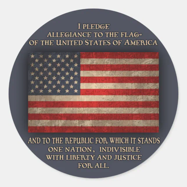 The Pledge Classic Round Sticker | Zazzle