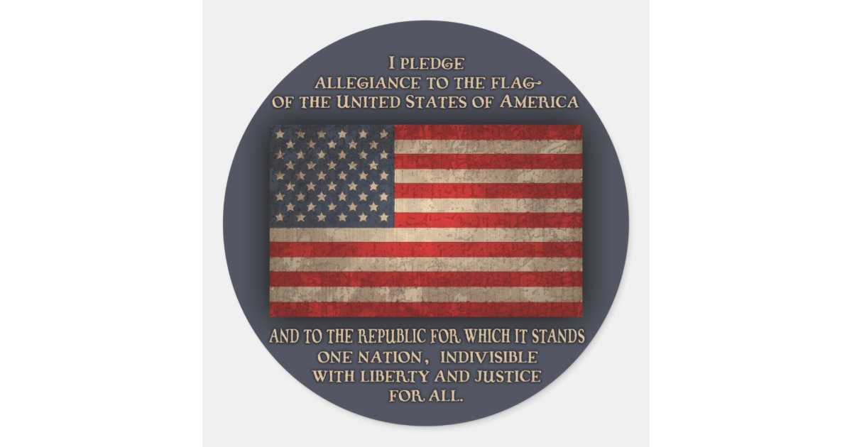 The Pledge Classic Round Sticker | Zazzle