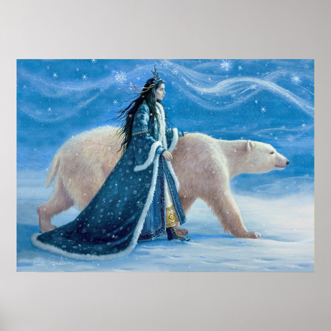 The Polar Bear and the Snow Princess Poster | Zazzle
