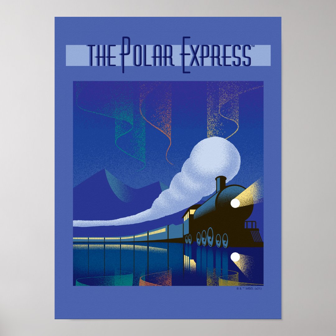 The Polar Express | Northern Lights Vintage Travel Poster | Zazzle