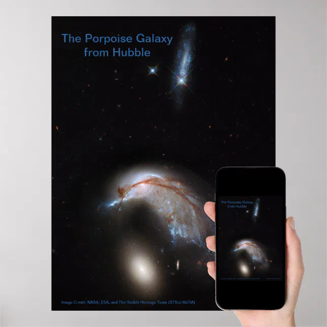 The Porpoise Galaxy from Hubble (NGC 2936) -poster Poster | Zazzle