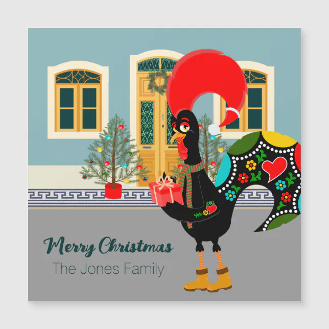 The Portuguese Rooster with Christmas present card | Zazzle