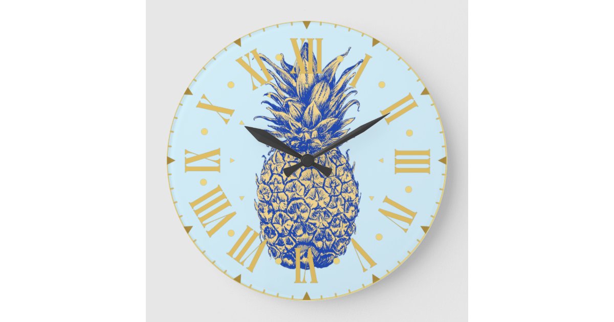The Posh Pineapple - Clock | Zazzle