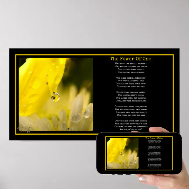The Power Of One Poster | Zazzle