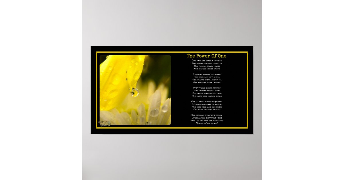 The Power Of One Poster | Zazzle