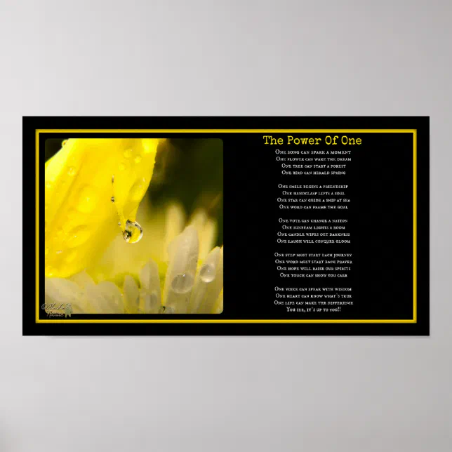 The Power Of One Poster | Zazzle
