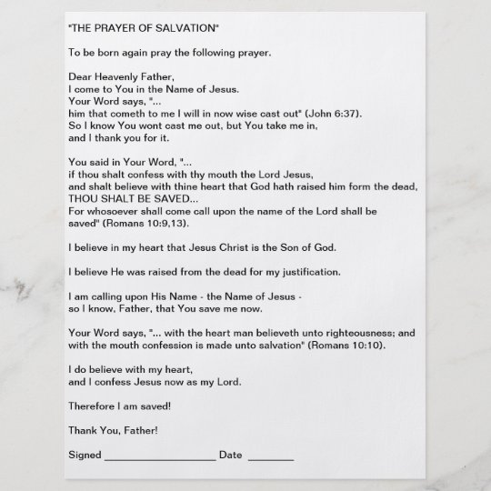 THE PRAYER OF SALVATION FLYER | Zazzle.com