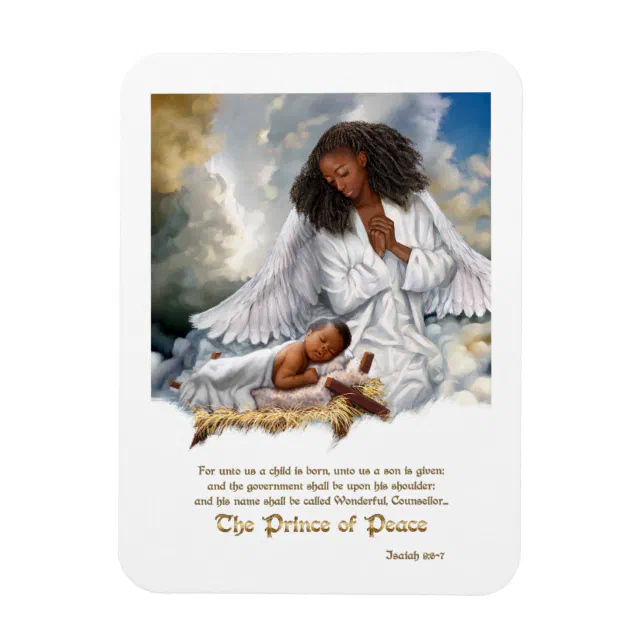 The Prince of Peace. Angel and Baby Jesus Magnet | Zazzle