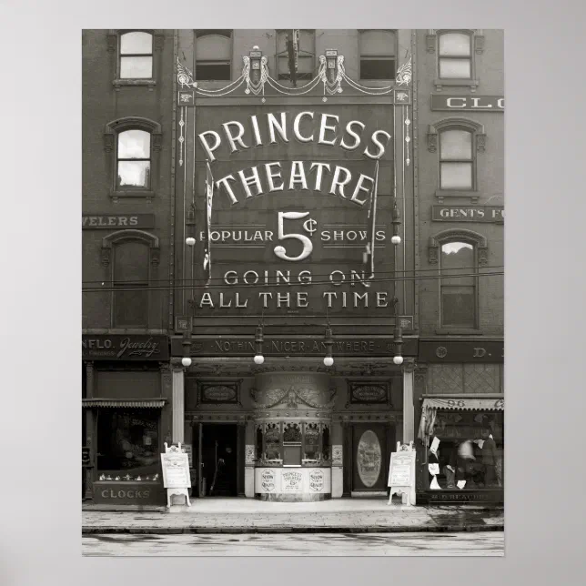 The Princess Theatre, 1910. Vintage Photo Poster | Zazzle