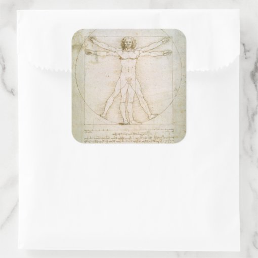 The Proportions of the human figure Square Sticker | Zazzle