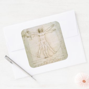 The Proportions of the human figure Square Sticker | Zazzle