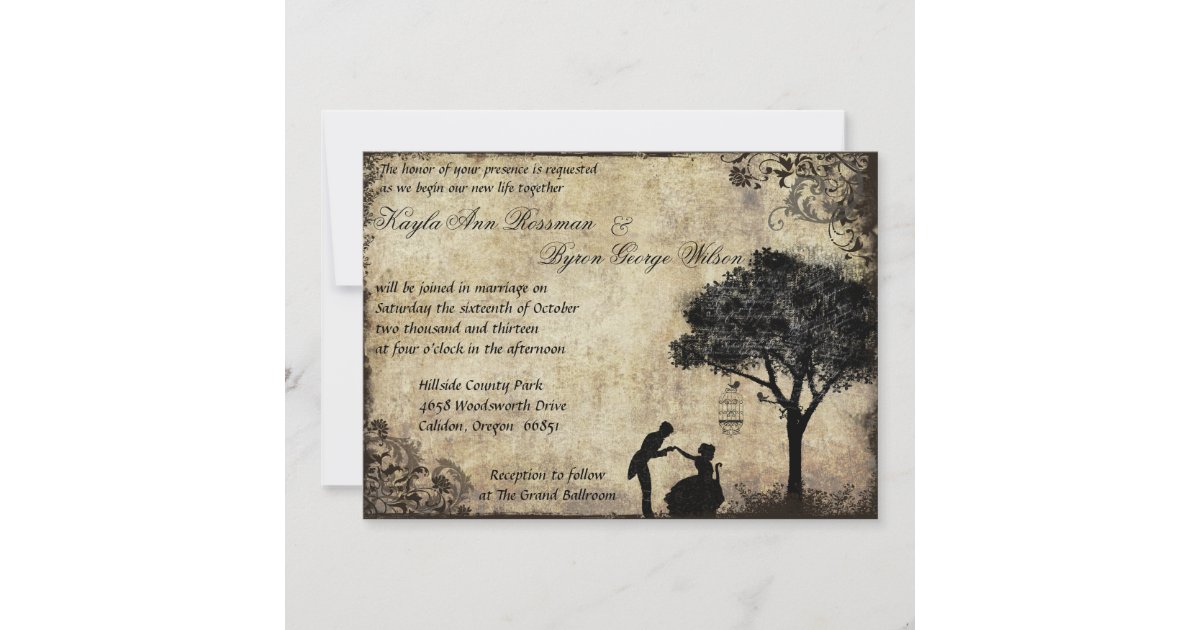 The Proposal Vintage Wedding Invitation in Black | Zazzle