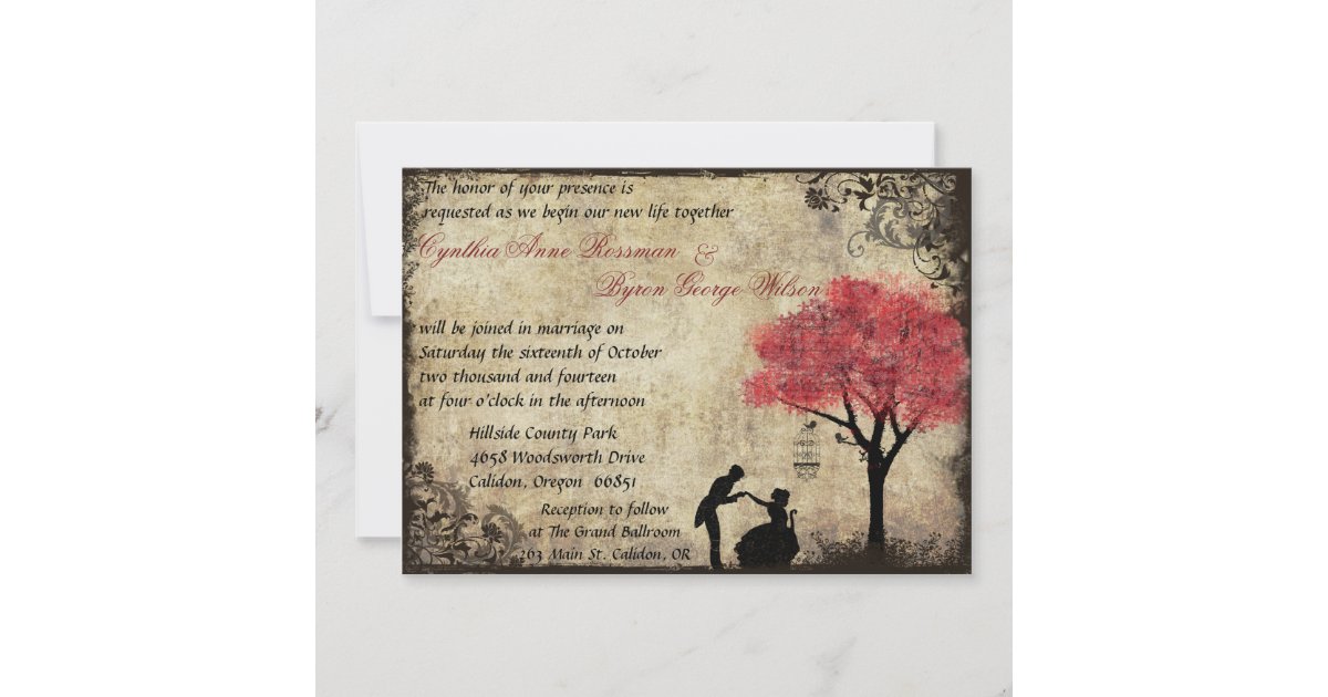 The Proposal Vintage Wedding Invitation in Red | Zazzle