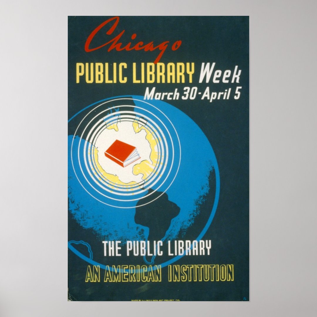 The Public Library Vintage Poster | Zazzle