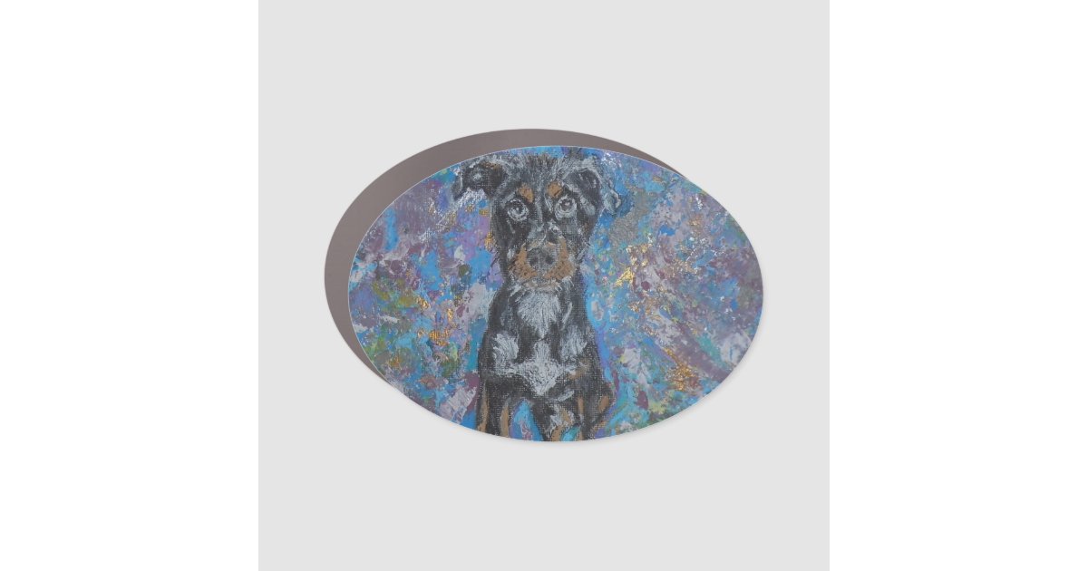 The Pup Oval Car Magnet | Zazzle