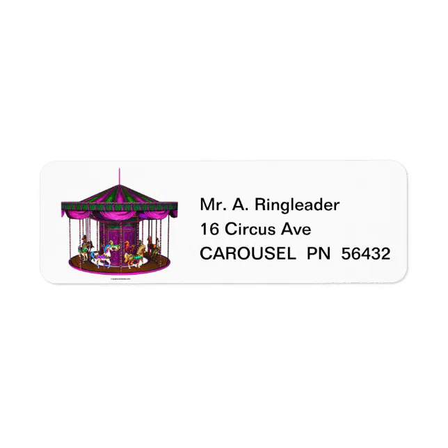 The Purple Carousel Return Address Labels | Zazzle