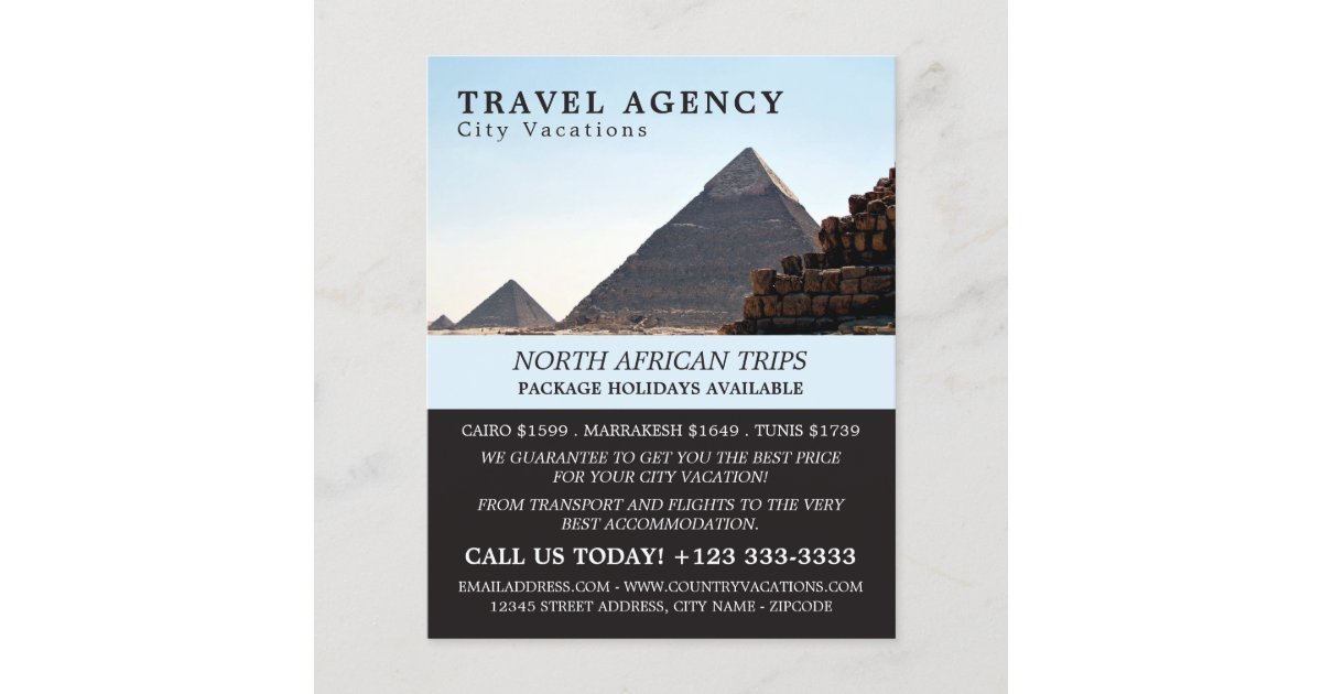 The Pyramids Of Giza, Cairo, Travel Agency Advert Flyer | Zazzle