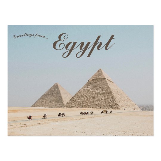 The Pyramids of Giza in Giza Egypt Postcard | Zazzle.com