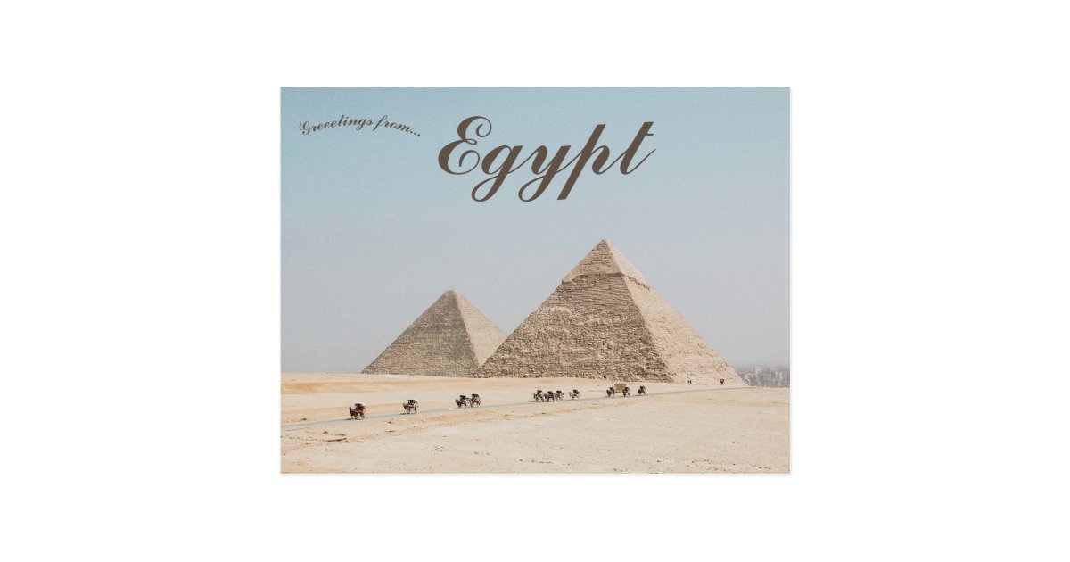 The Pyramids of Giza in Giza Egypt Postcard | Zazzle.com